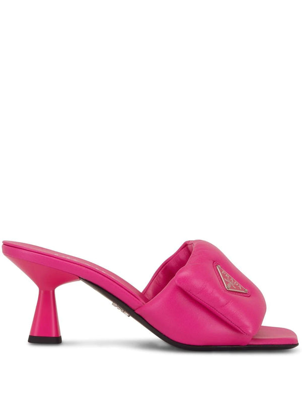 Prada 40mm padded logo-plaque sandals - Joseph
